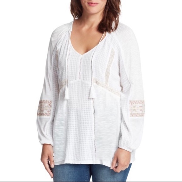 Vintage America | Tops | Vintage America Boho Top White Embroidered ...